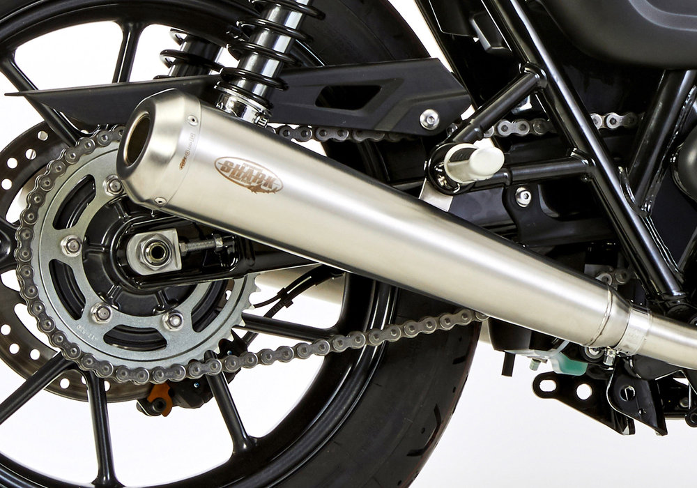 SHARK EXHAUST Retro Edelstahl gebürstet silber - günstig kaufen FC-Moto