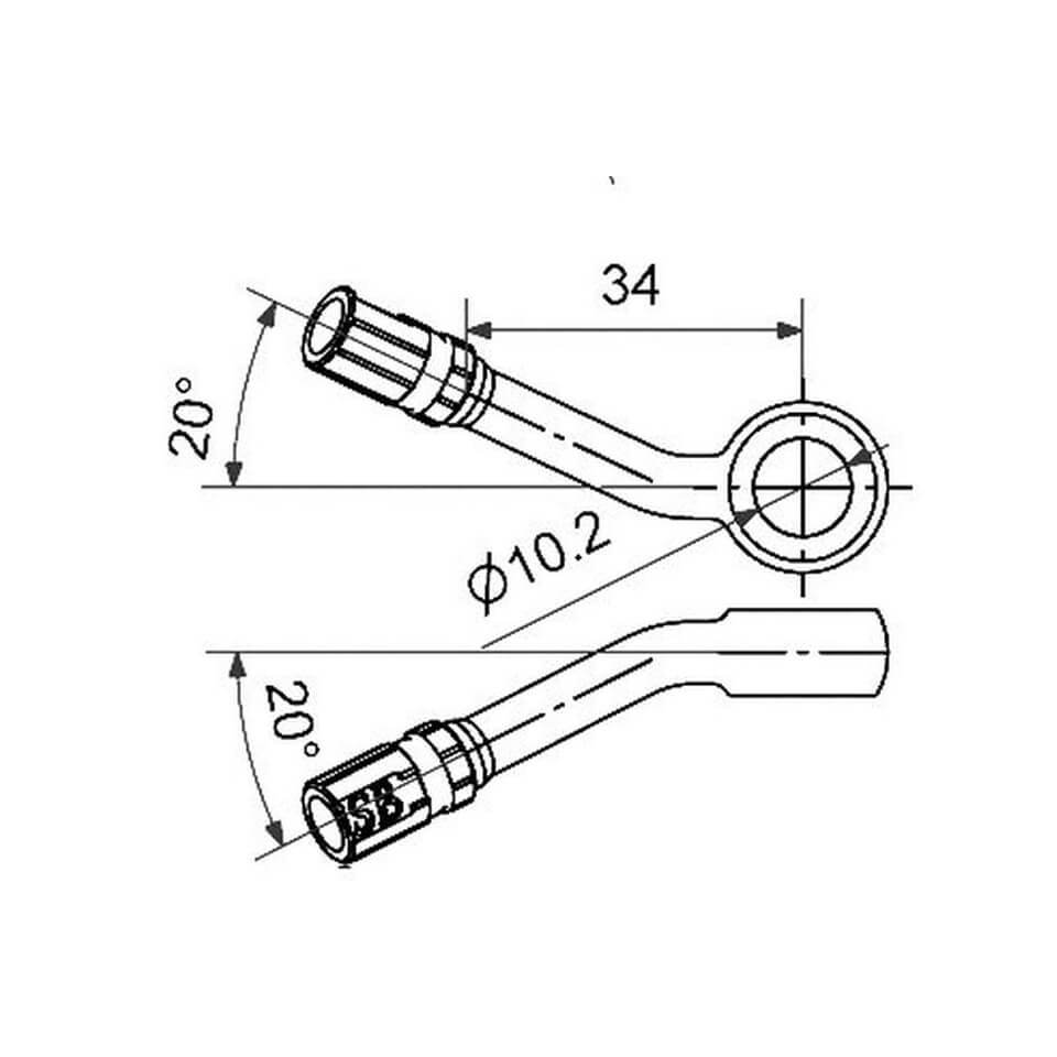 HIGHWAY HAWK Fitting, 20° n. bottom + 20° left angled - buy cheap FC-Moto