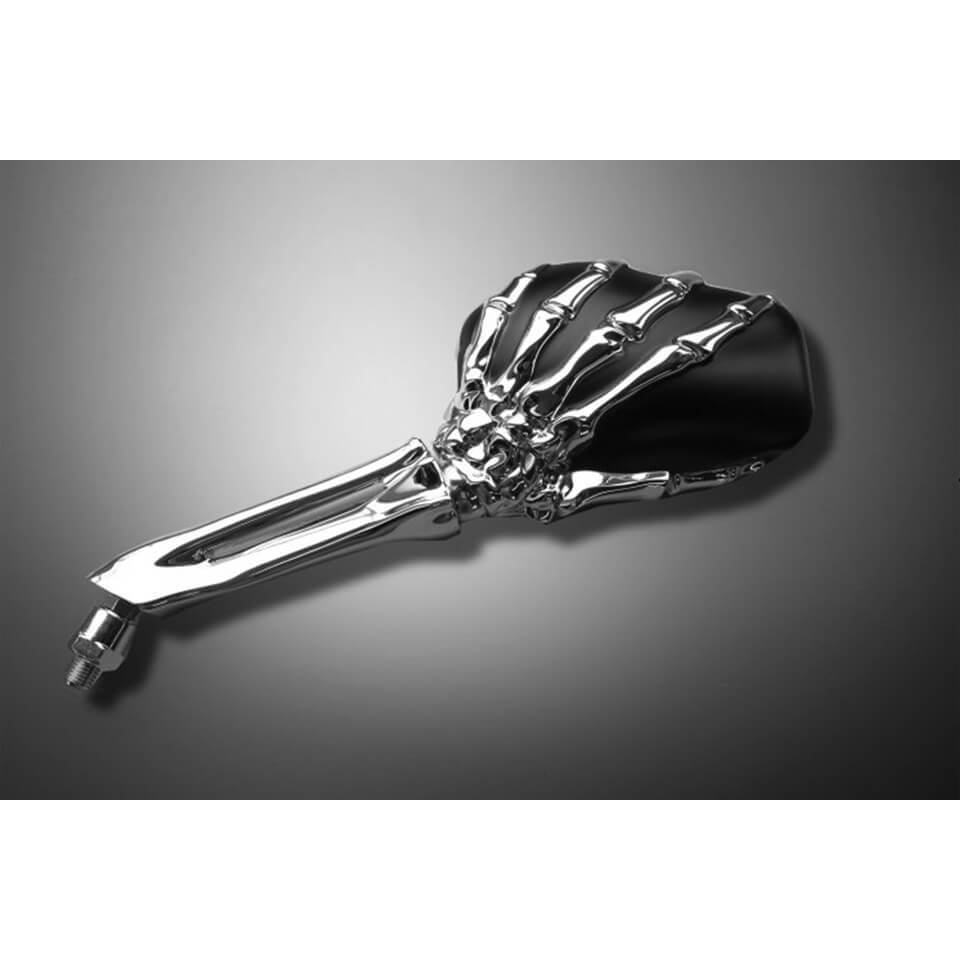 HIGHWAY HAWK Mirror SKELETON HAND, black/chrome - buy cheap FC-Moto