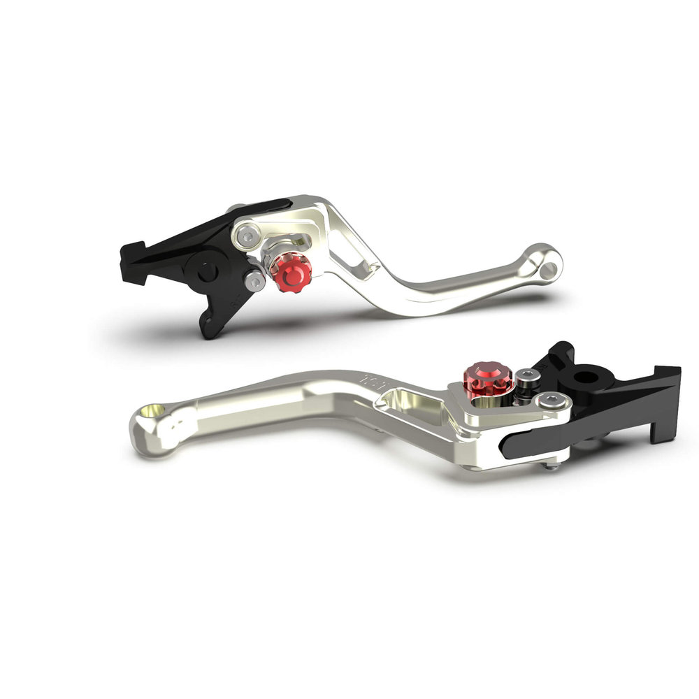 LSL Brake lever BOW R43R, short, silver/red - buy cheap FC-Moto