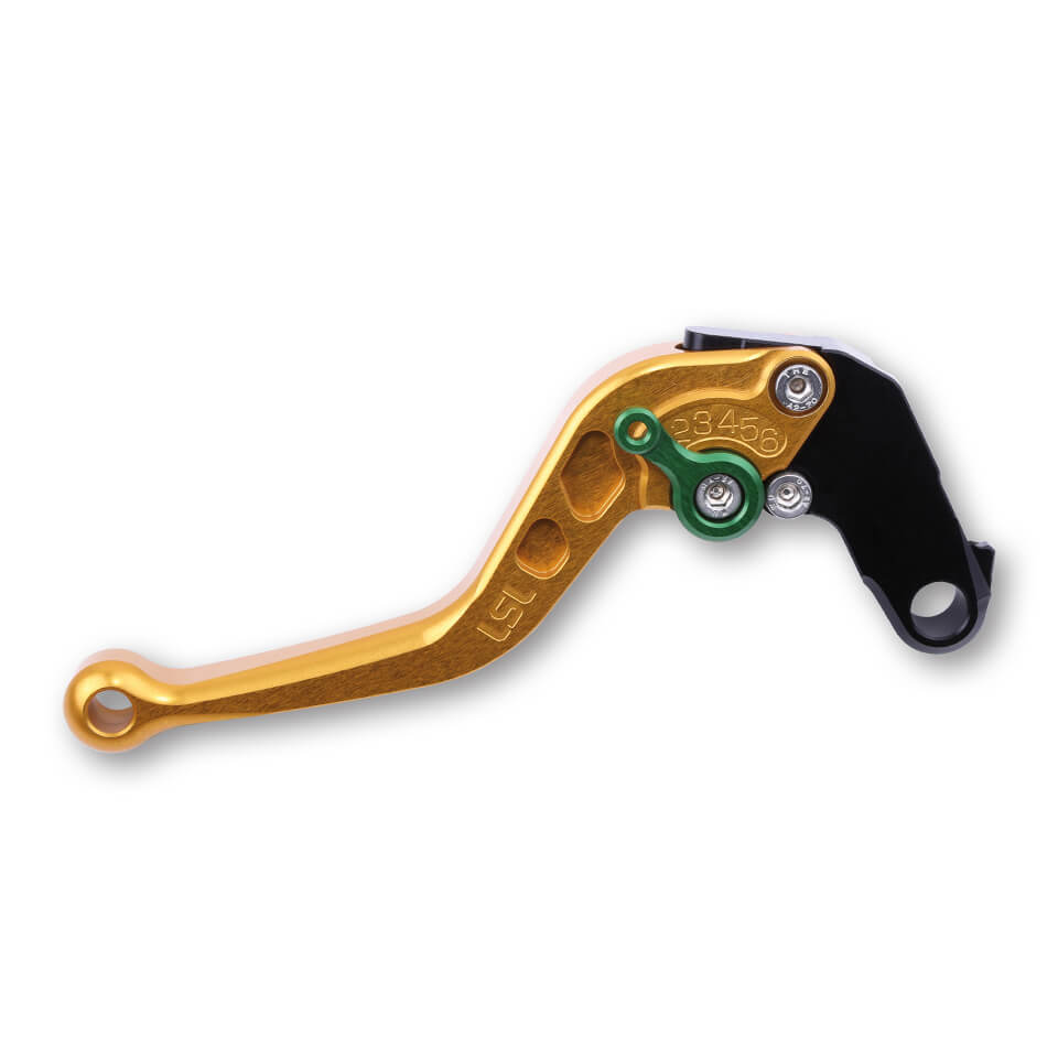 LSL Clutch lever Classic L56R, gold/green, short - buy cheap FC-Moto