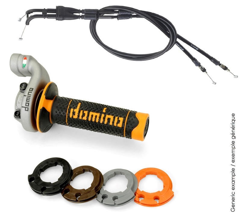 Domino KRK Evo Throttle Kit with Cables Black/Orange Grips - buy cheap ...