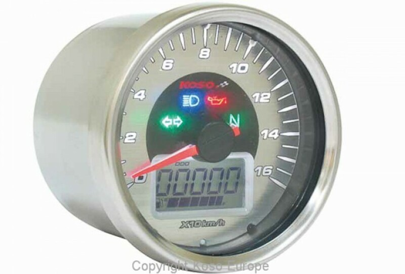 Koso D64 GP Style round universal chrome-plated speedometer - buy cheap ...
