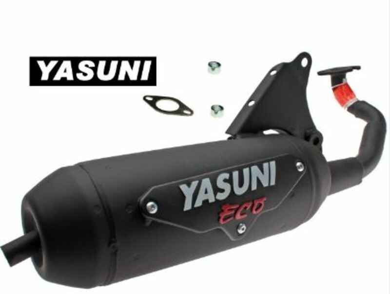 YASUNI Escape completo Eco Black Steel - mejores precios FC-Moto
