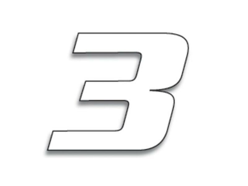 Blackbird Race Number 3 20x25cm White - buy cheap FC-Moto