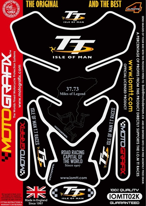 MOTOGRAFIX Tank Pad 4pcs Black Isle of Man - buy cheap FC-Moto