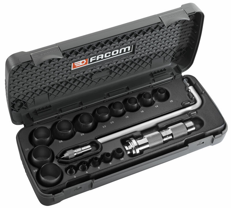 Facom Hollow Punch Set Tip Holder and Compas Ø3 to 30mm - buy cheap FC-Moto