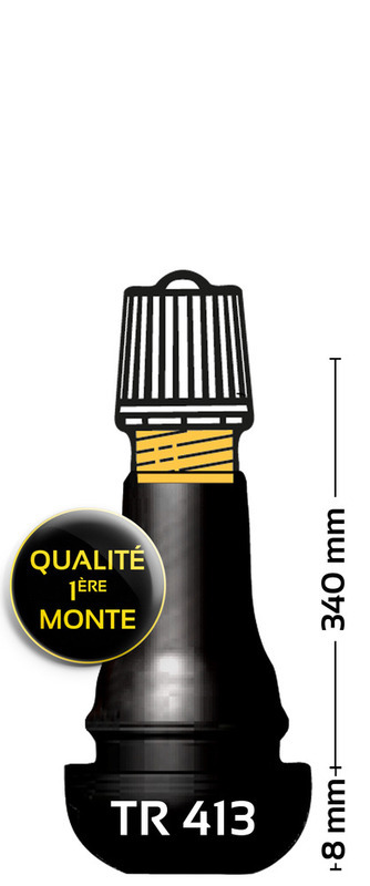 BIHR TR413 Rubbered Straight Tire Valve - pack of 10 - buy cheap FC-Moto