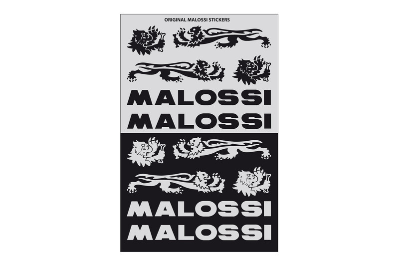 MALOSSI Sticker Sheets Black/Silver x3 - buy cheap FC-Moto
