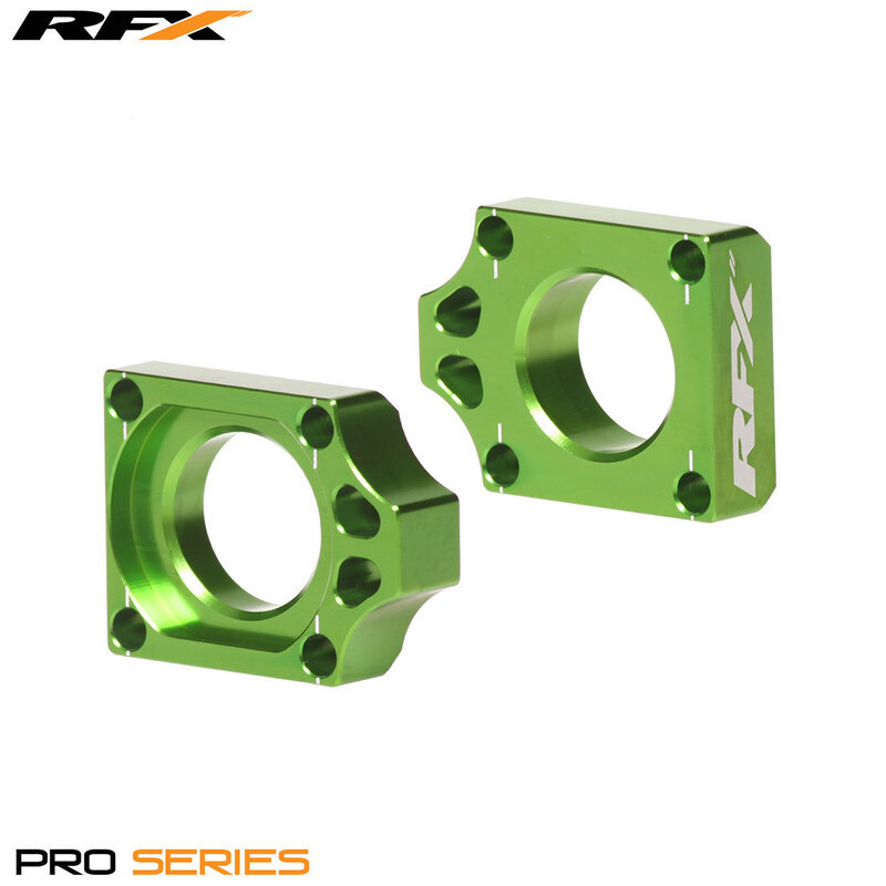 RFX Pro Rear Axle Adjuster Blocks Green - buy cheap FC-Moto