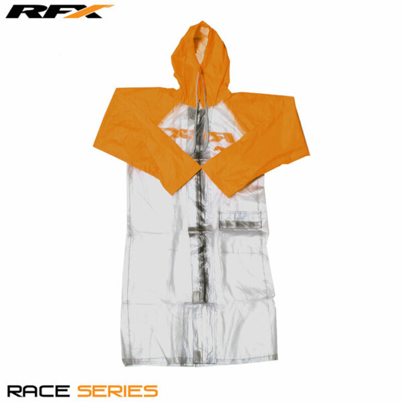 RFX Race Rain Coat Long (Clear/Orange) Size Adult Large - buy cheap FC-Moto