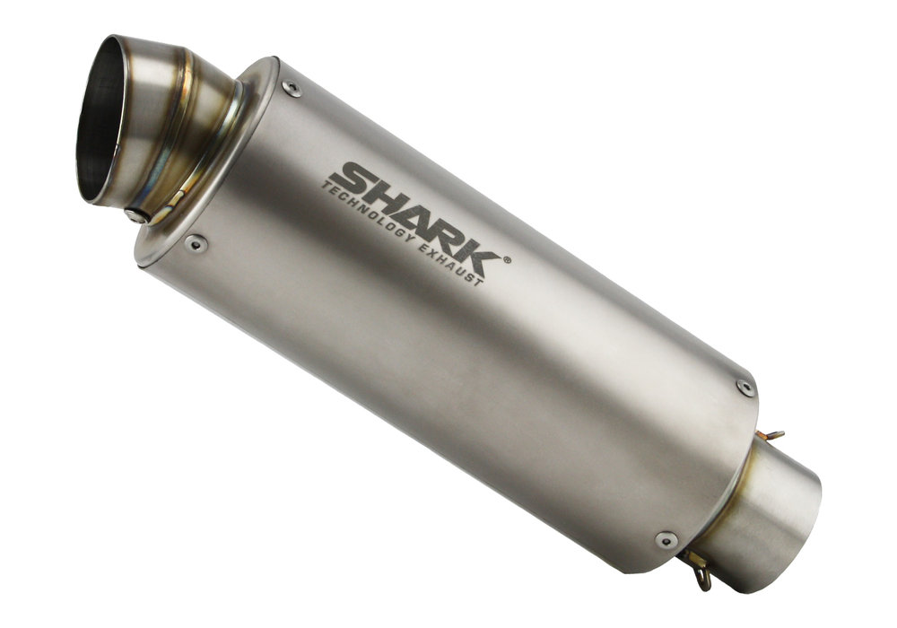 SHARK EXHAUST SRC 4 Endschalldämpfer S Ø60 mm L250 mm e3 1215 (9) / e24 00041G Titan silber ...