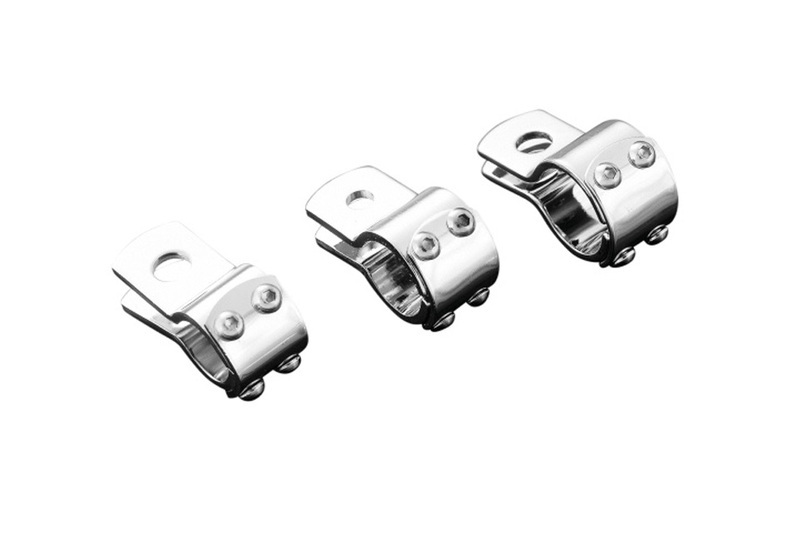 Highway Hawk Universal footrest crash bar clamp, 38 mm, 1 piece, chrome ...
